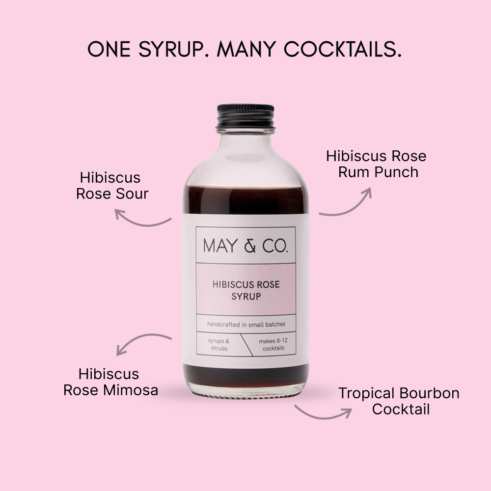 Hibiscus Rose Syrup - Best for Gin & Mocktails | MAY & CO.